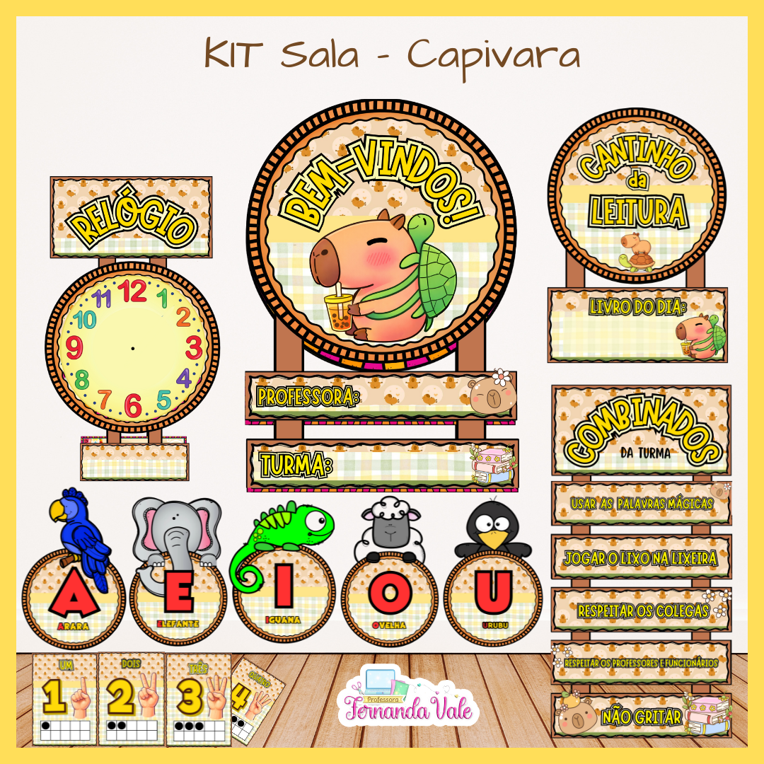 Kit Sala - Capivara - Professora Fernanda Vale